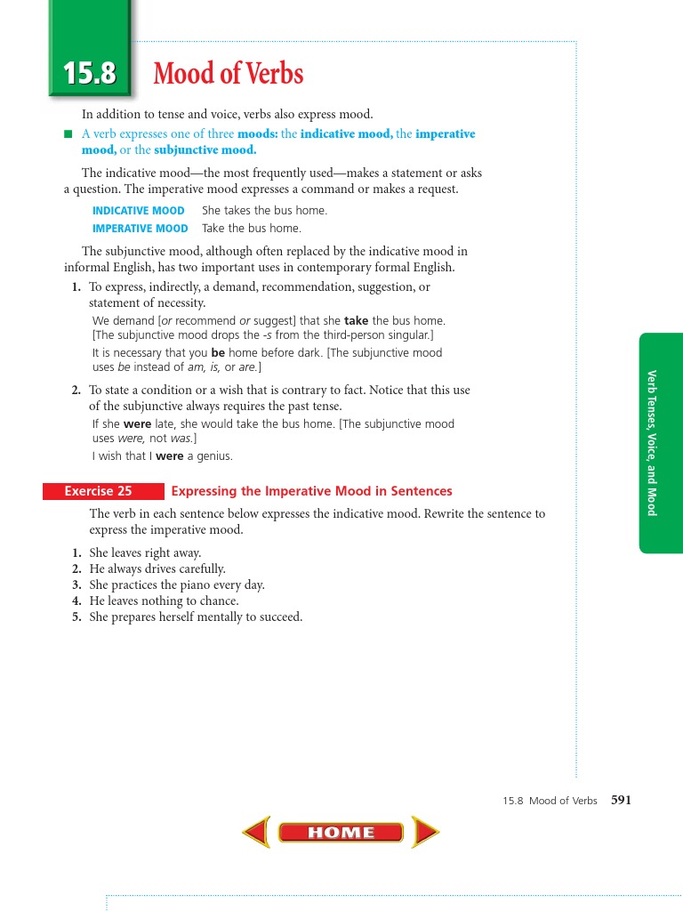Mood of Verbs | PDF | Syntactic Relationships | Verb