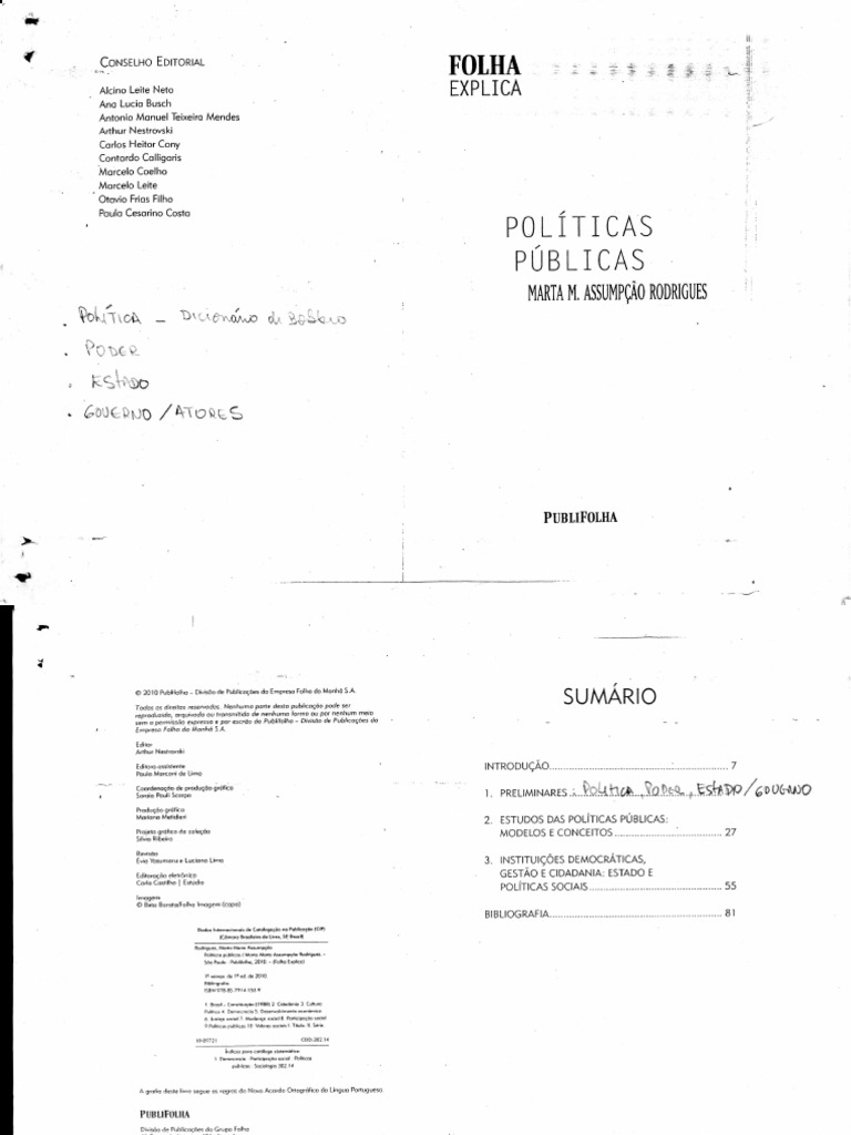 Políticas Públicas - Rodrigues Marta | PDF | Estado | Governo