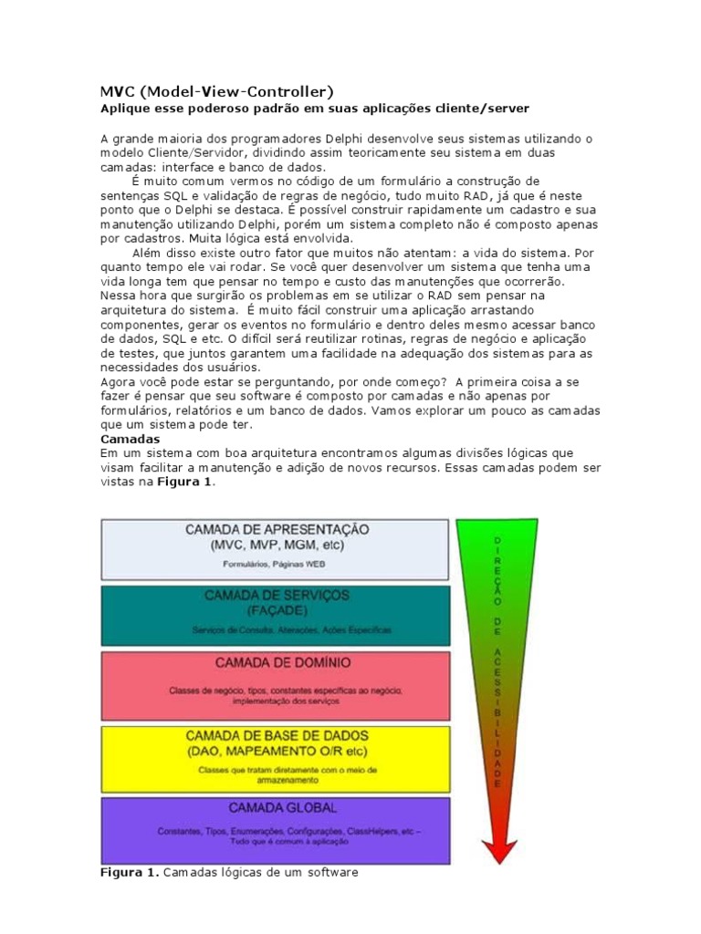 PADRÃO DE SOFTWARE MVC COM Delphi | PDF | Modelo cliente – Servidor ...