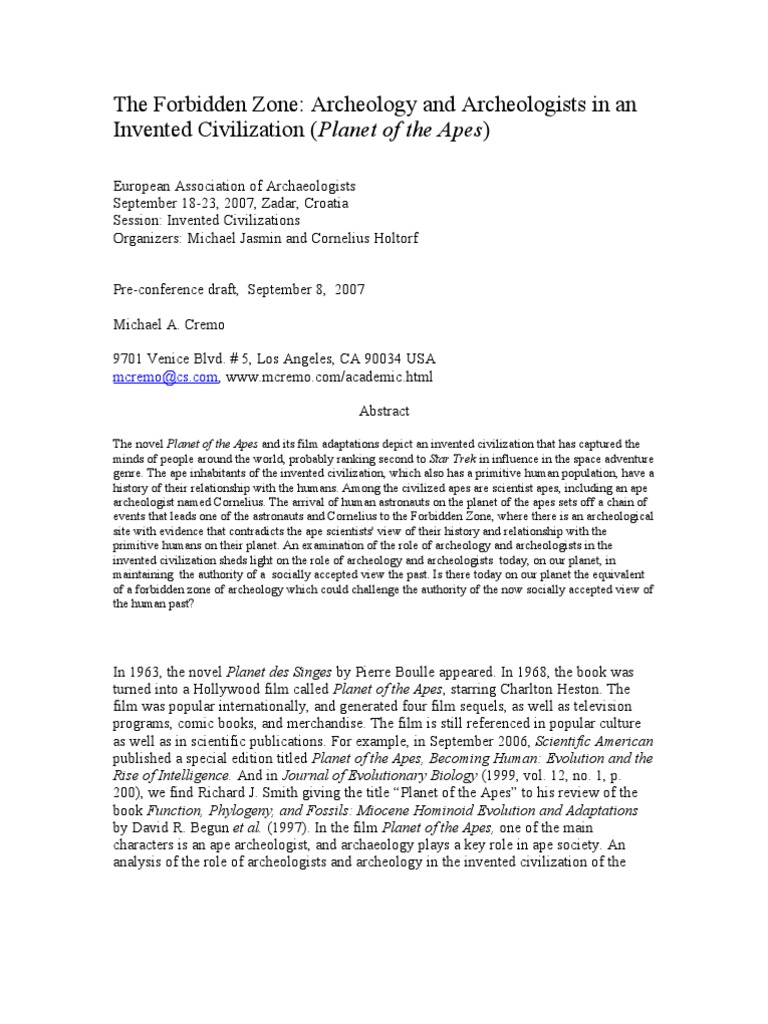 The Forbbiden Zone - Archeology and Archeologist Is An Invented ...