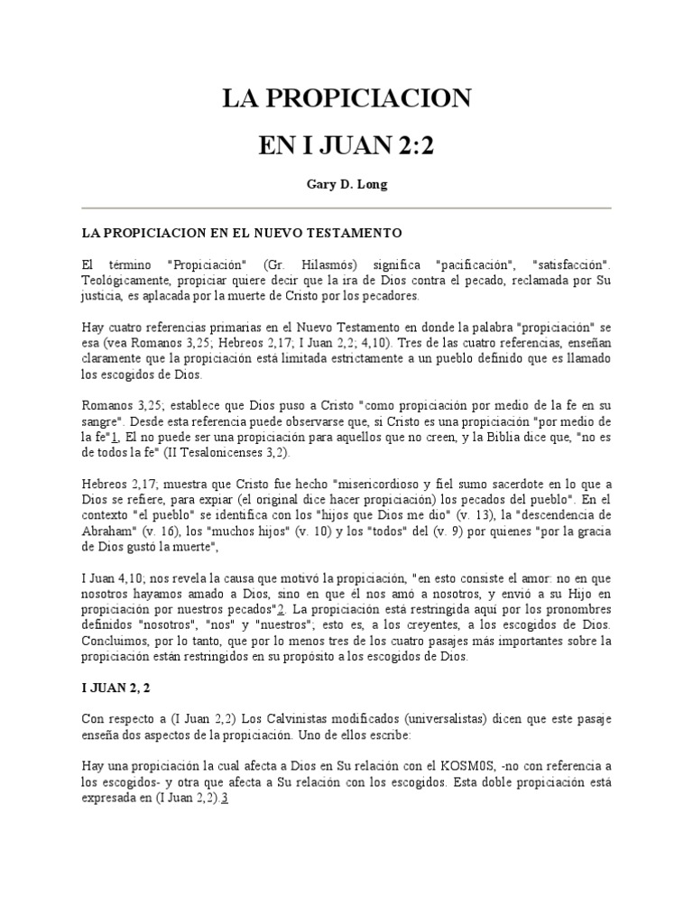 La Propiciacion | PDF | calvinismo | Cristo (título)