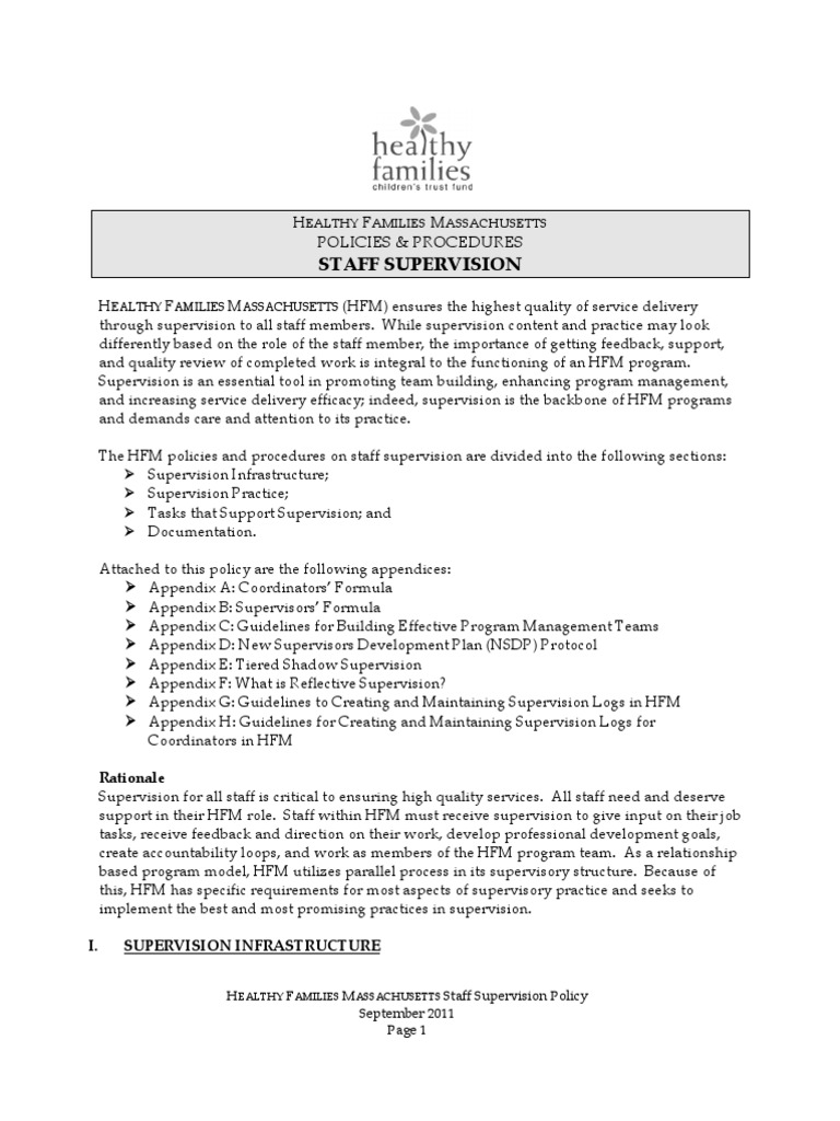 D Staff Supervision Policy | PDF | Supervisor | Recruitment