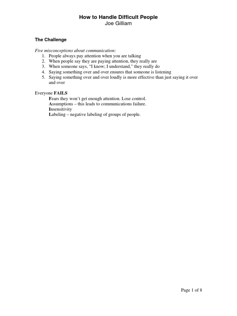 How To Handle Difficult People - Pocket Guide | PDF | Anger ...