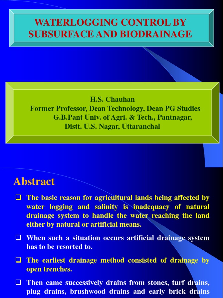 Waterlogging Control by Subsurface and Biodrainage | PDF | Drainage ...