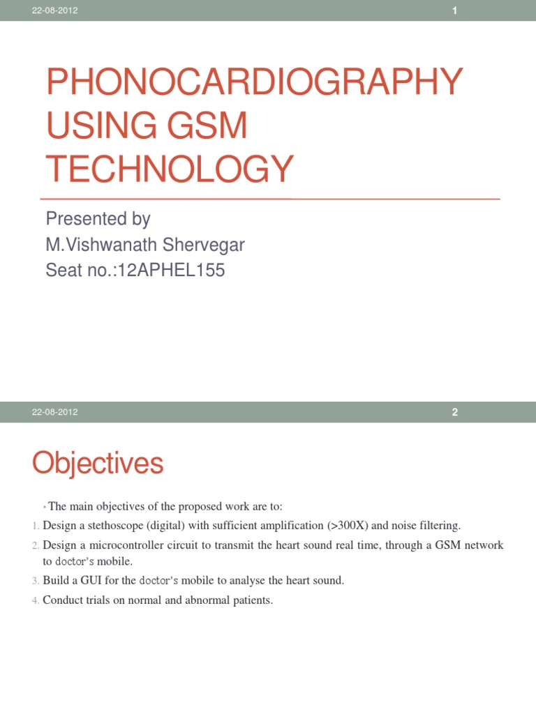 Phonocardiography Using GSM Technology | PDF | Electronics | Electrical ...