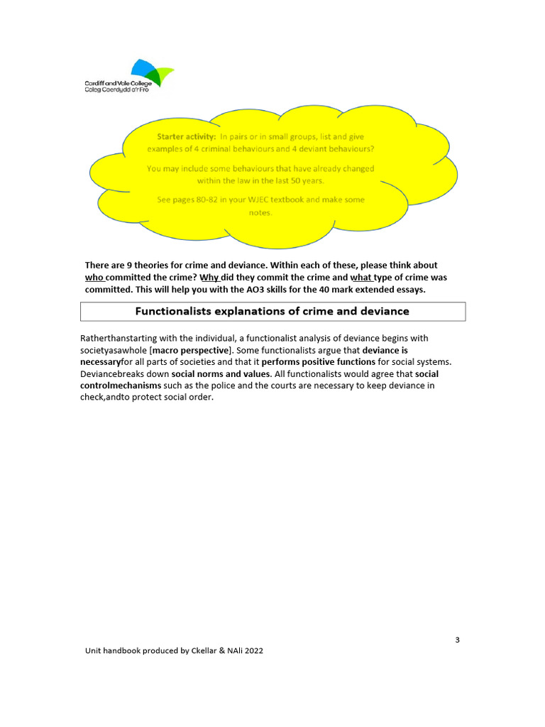 Madina - Functionalists Explanations of Crime and Deviance 2025 ...