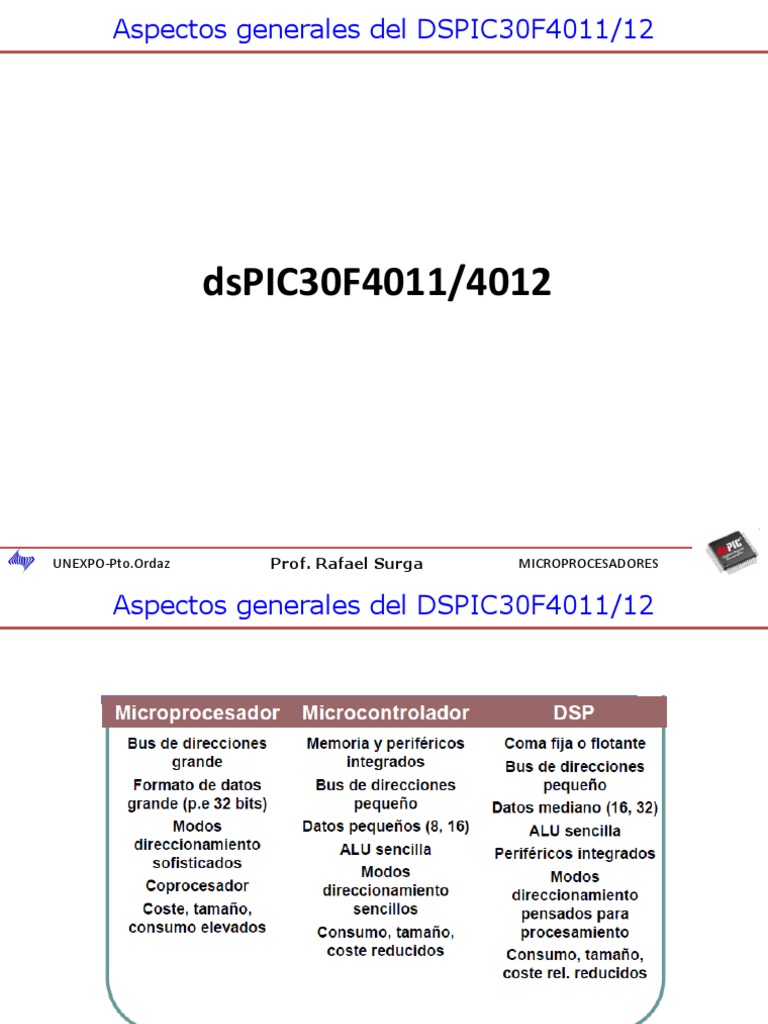 Clase 01 - Introducción A Los DSPIC | PDF | Microprocesador | Hardware ...
