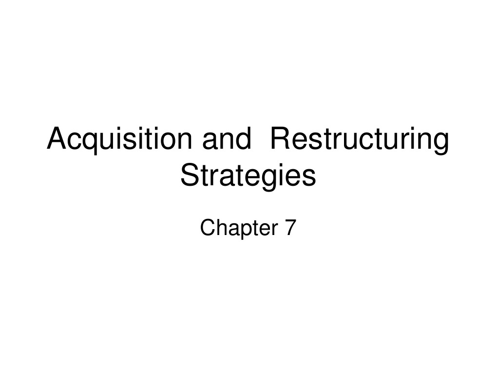 Acquisition and Restructuring Strategies | PDF | Mergers And ...