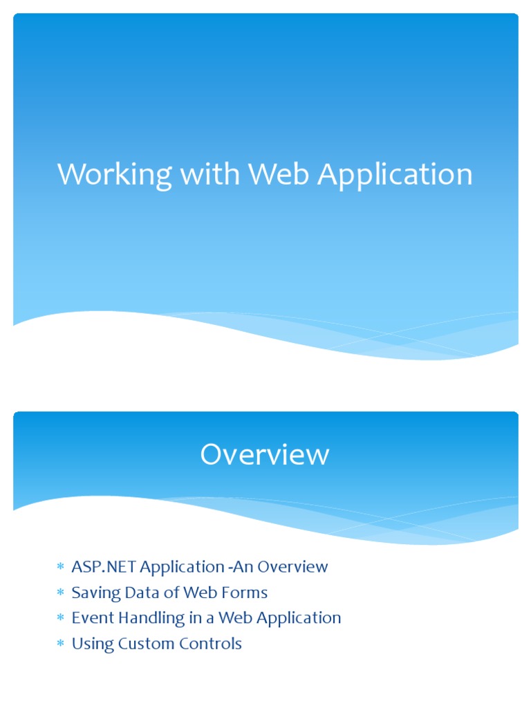 Working With Web Application | PDF | Http Cookie | Active Server Pages