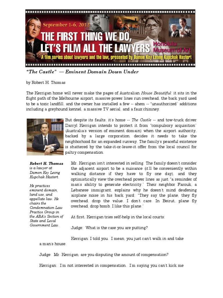 The Castle Review | PDF | Eminent Domain | Government Information