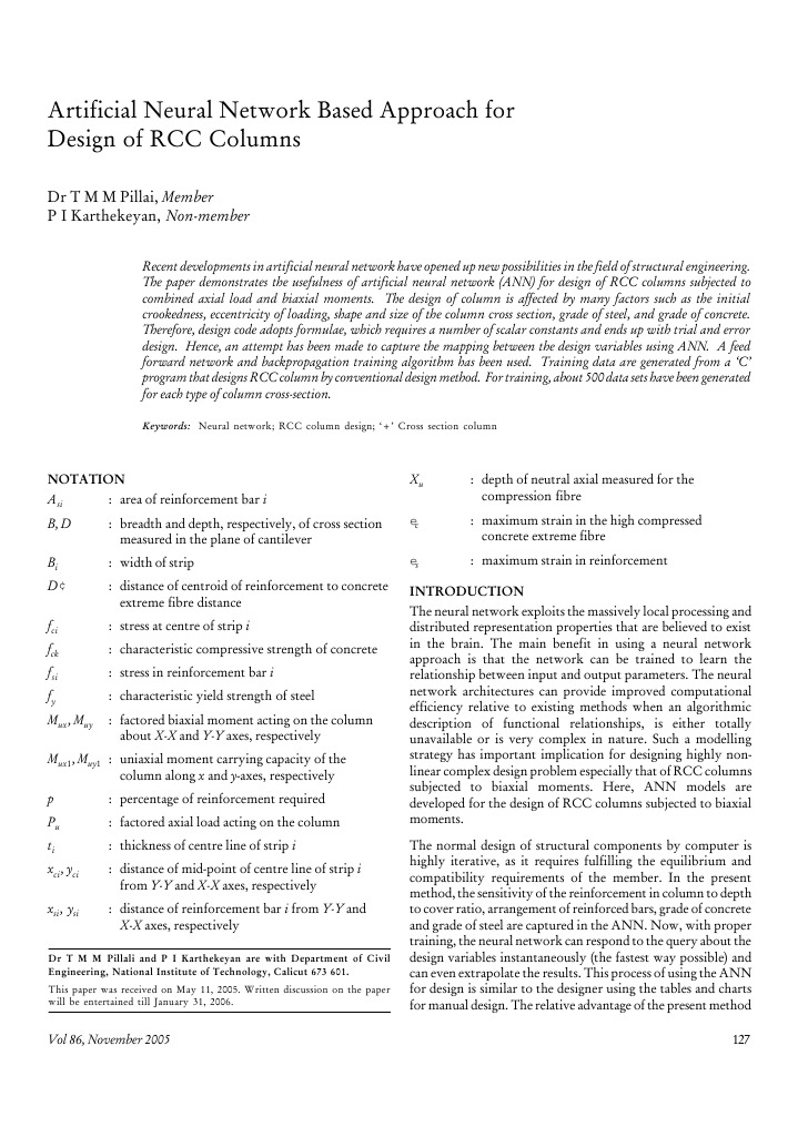 Neural Network Based RCC Column Design 771 | Download Free PDF ...