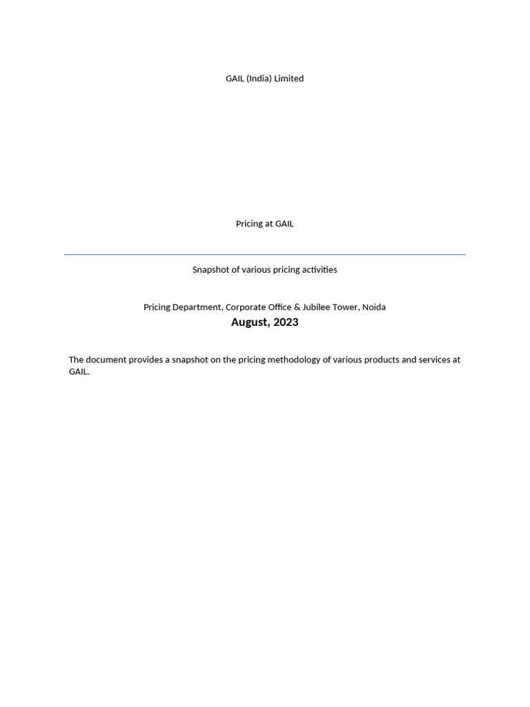 Pricing Activities at GAIL - 23.08.23 V4 | PDF | Futures Exchange | New ...