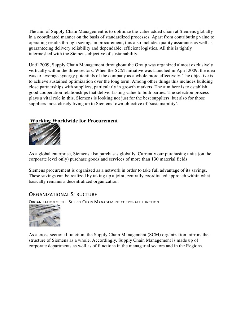 Supply Chain at Siemens | PDF | Supply Chain Management | Supply Chain