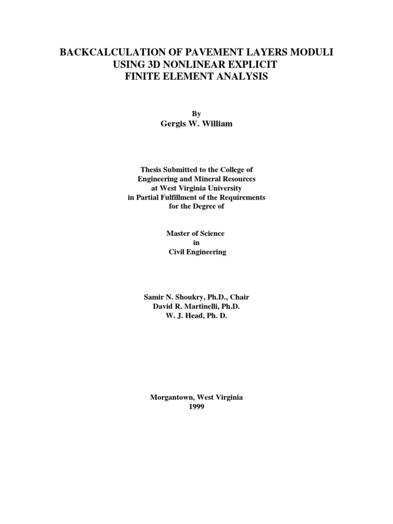 Backcalculation of Pavement Layers Moduli Using 3D Nonlinear Explicit FEM | PDF | Computers