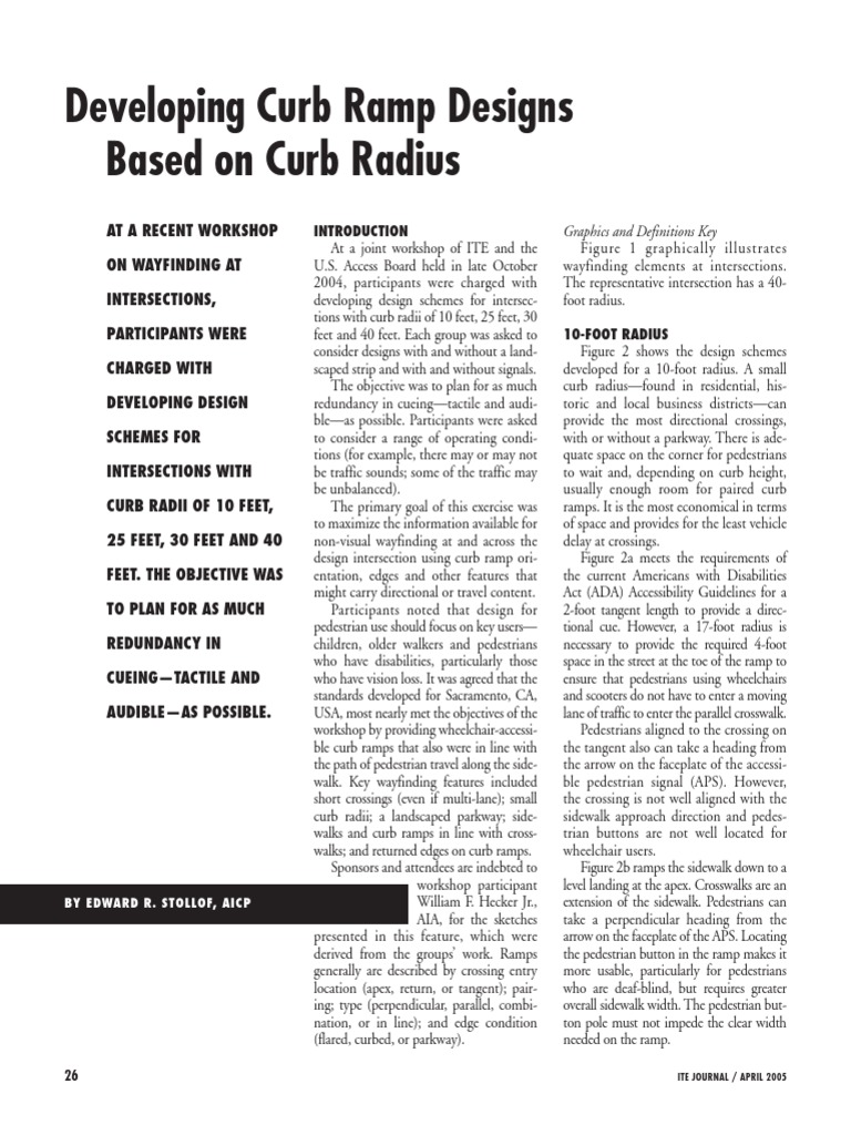 Developing Curb Ramp Designs Based On Curb Radius: Graphics and ...