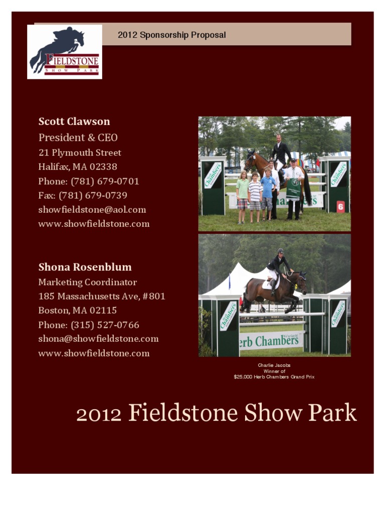 Fieldstone Show Park: Scott Clawson | PDF | Show Jumping | Horses