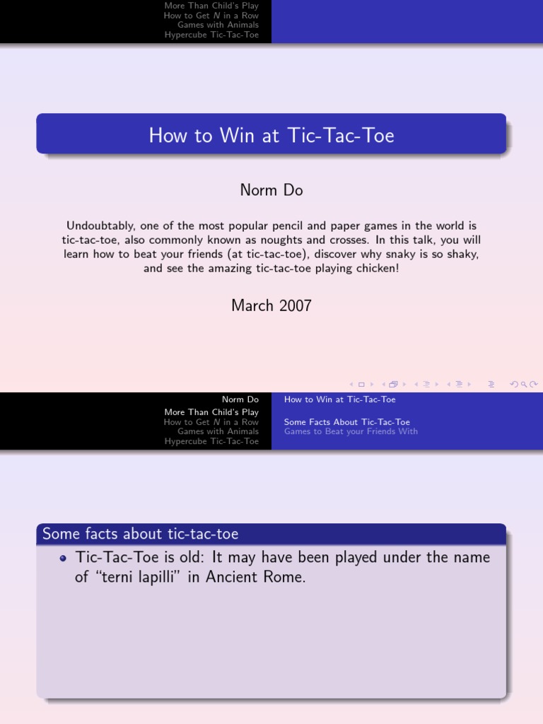 Tic Tac Toe Talk | PDF | Teaching Mathematics | Science