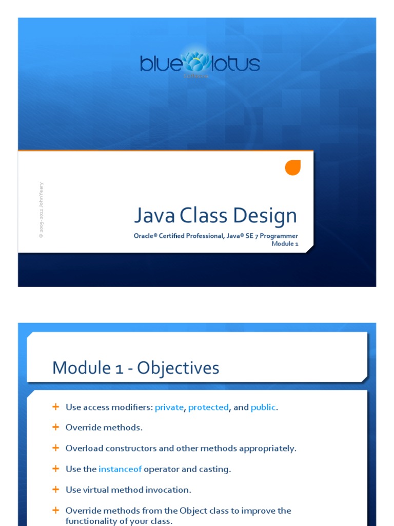 Module 01 - Java Class Design | PDF | Method (Computer Programming ...