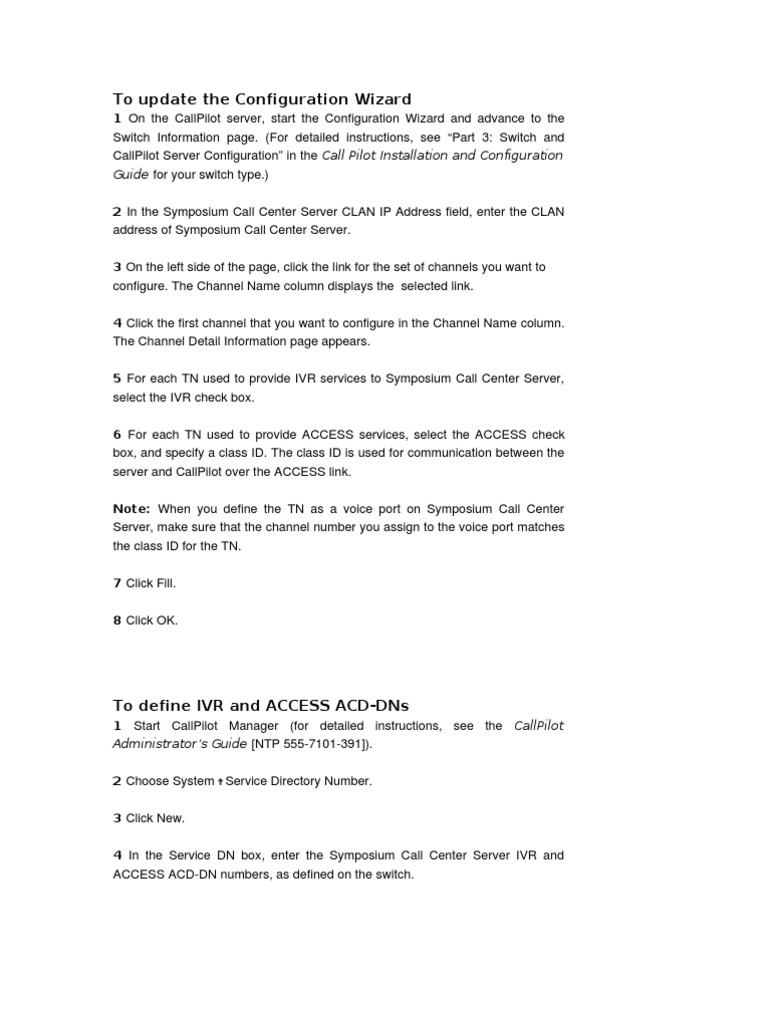 Installtion of Callpilot at Emri | PDF | Interactive Voice Response ...