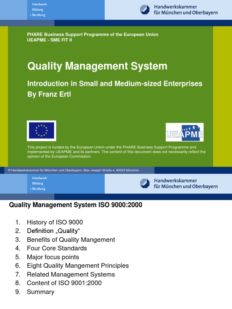 Quality Management System: Introduction in Small and Medium-Sized ...