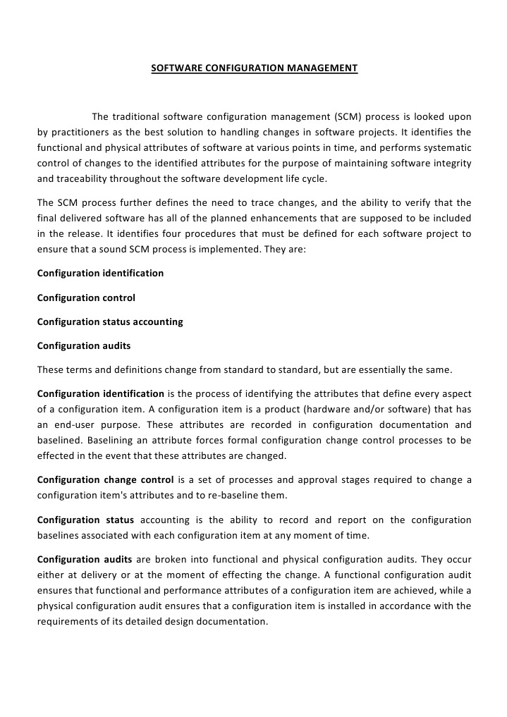 Software Configuration Management | PDF | Science And Technology ...