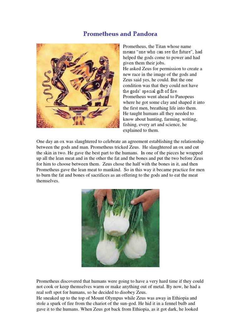 Prometheus and Pandora | PDF | Prometheus | Zeus