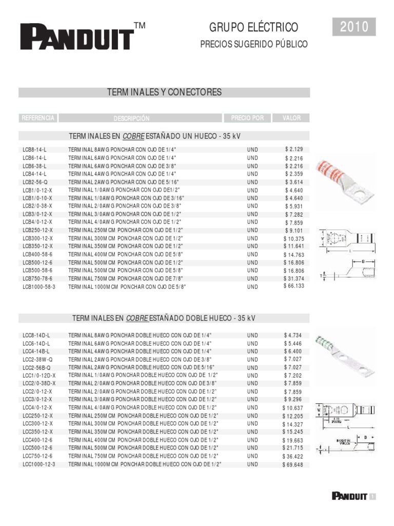 Lista de Precios Panduit Eléctrico - Noviembre 2010 | PDF ...