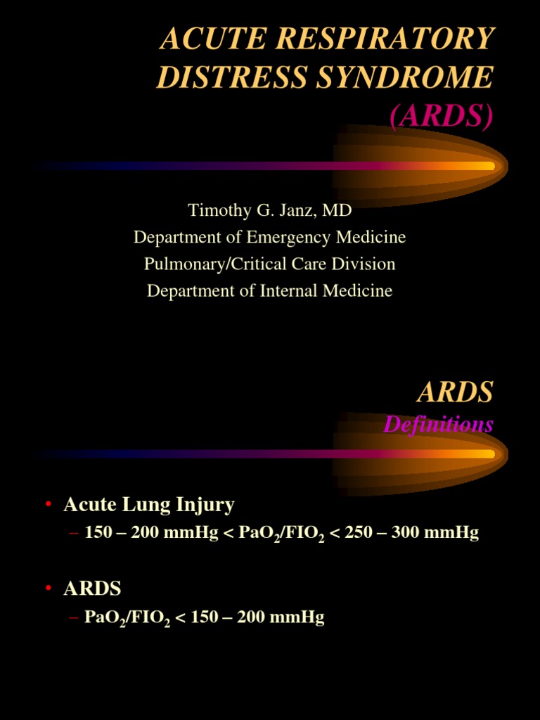 Acute Respiratory Distress Syndrome (Ards) | PDF | Pneumonia | Physiology