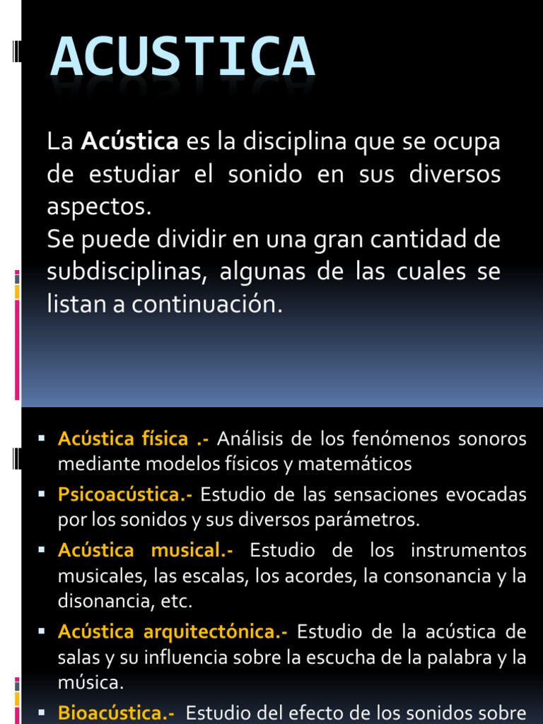Definición y conceptos de acústica | PDF | Acústica | Sonido