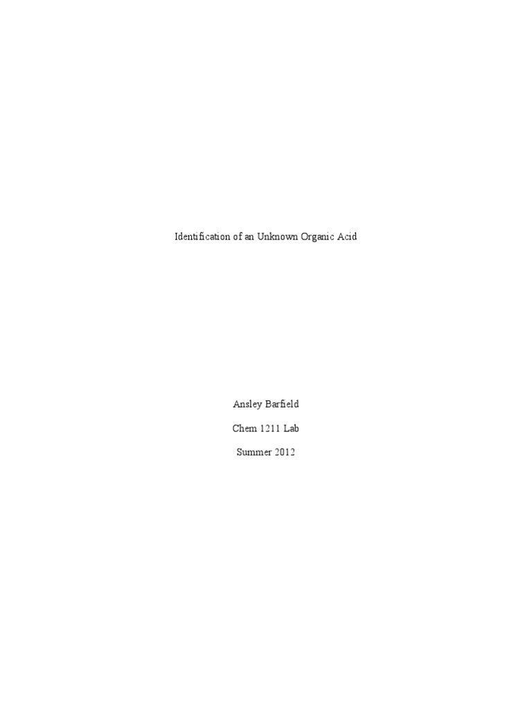 Chem 1211 Lab Report | PDF | Titration | Chemistry