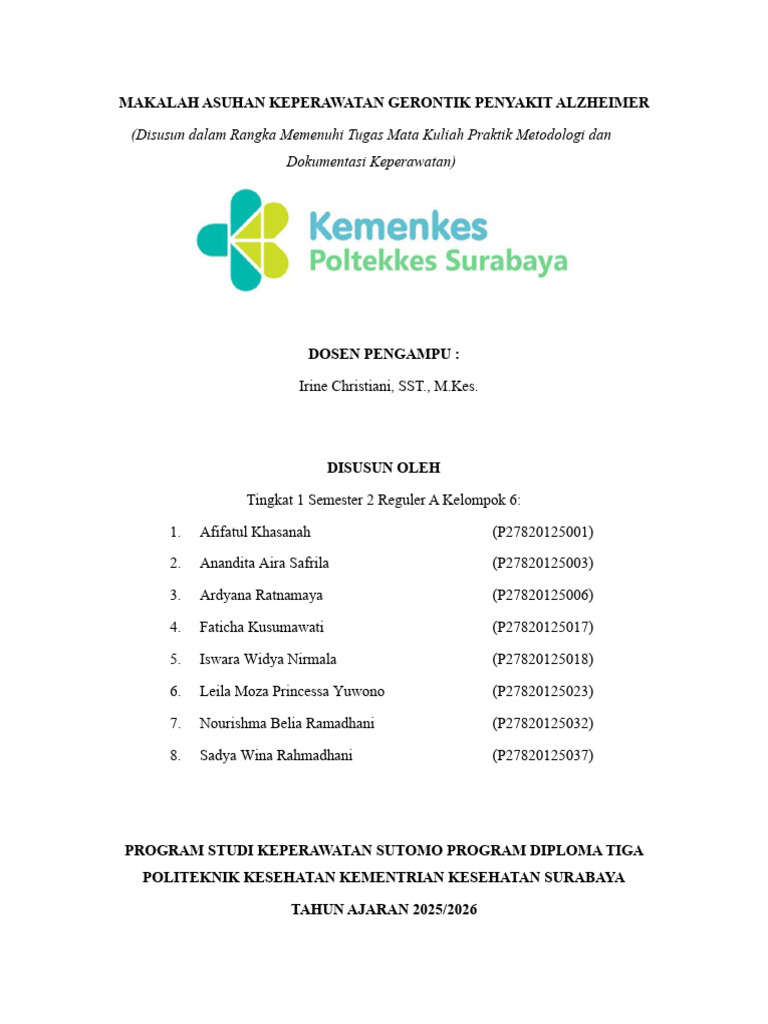 Makalah Asuhan Keperawatan Gerontik | PDF