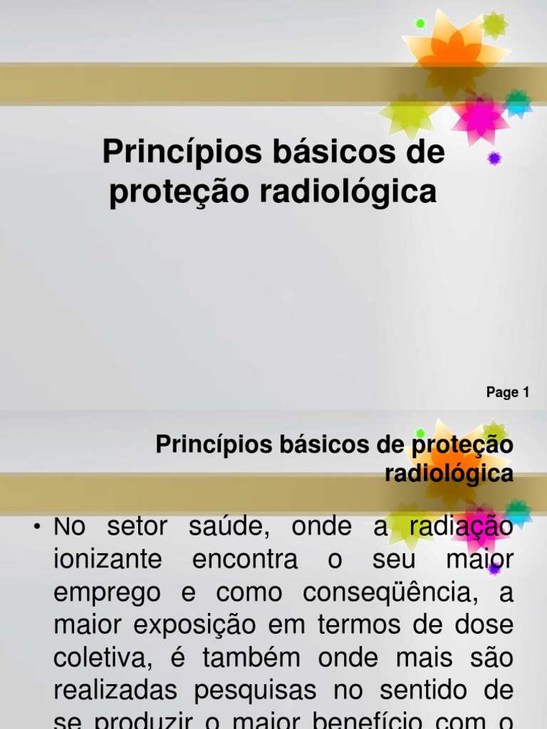 Princípios Fundamentais da Proteção Radiológica: Justificação ...