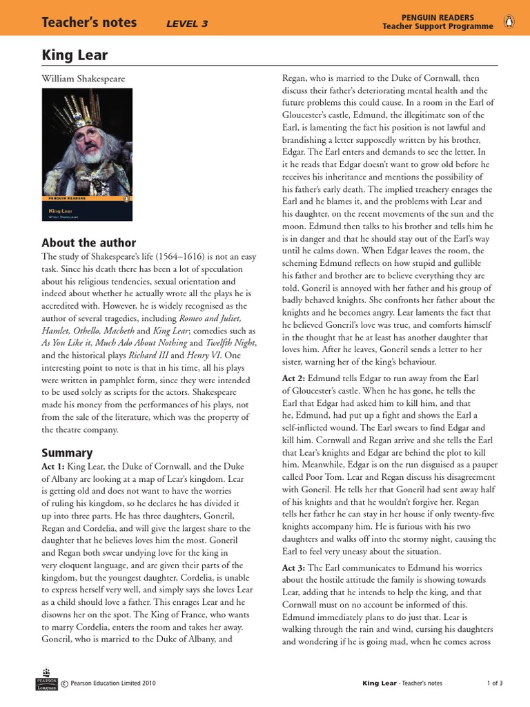 King Lear Notes | PDF | King Lear | William Shakespeare