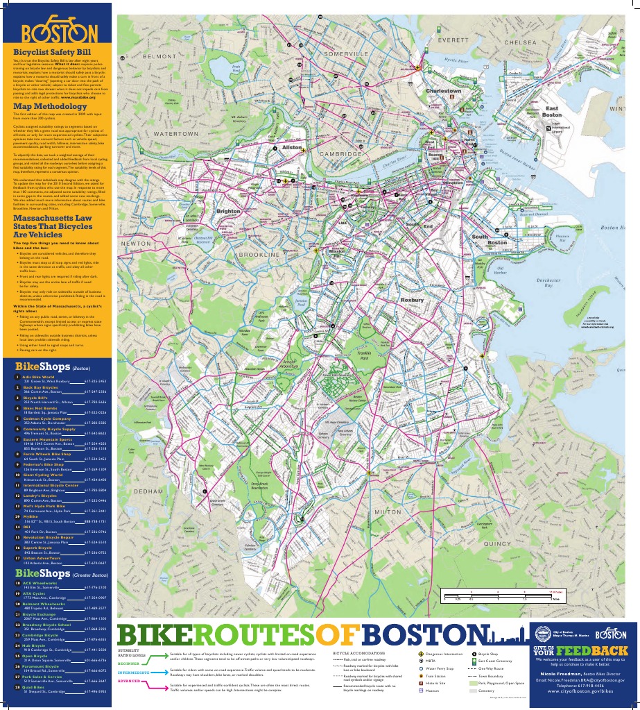 Boston Bike Map tcm3-14074 | PDF | Cycling Infrastructure | Traffic