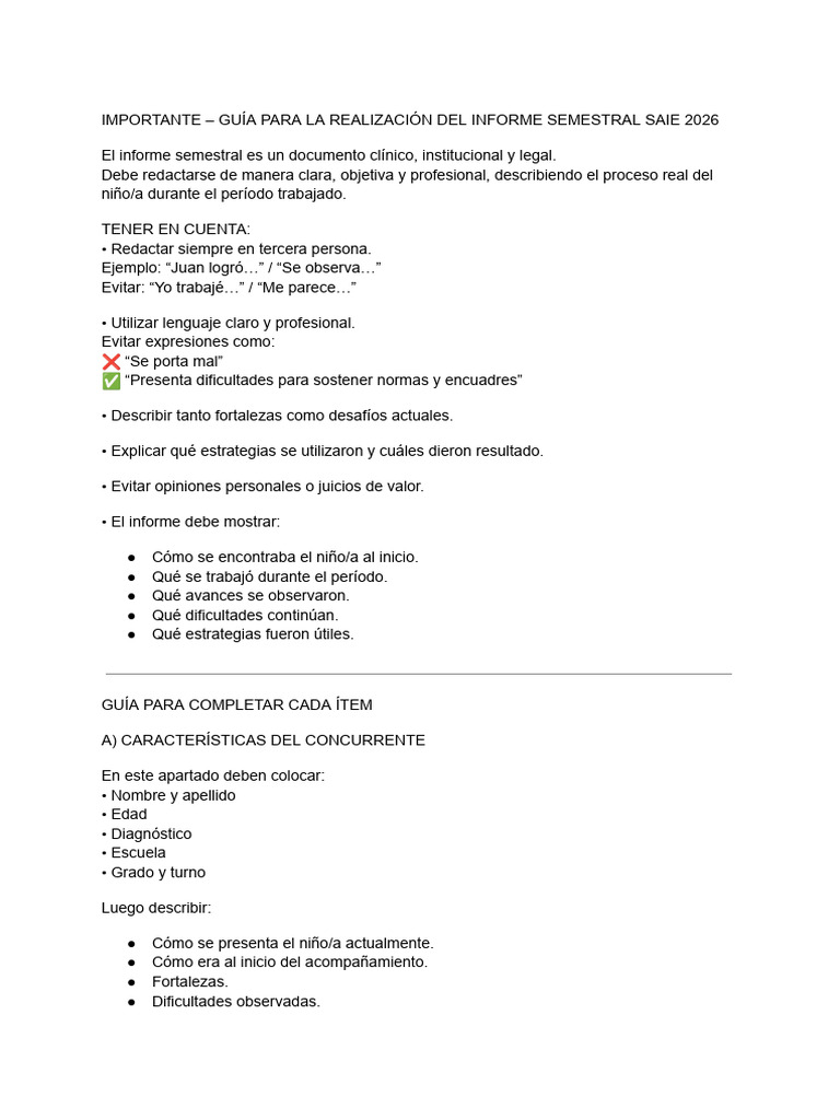 Informe Semestral 2026 | PDF | Comunicación | Comprensión lectora