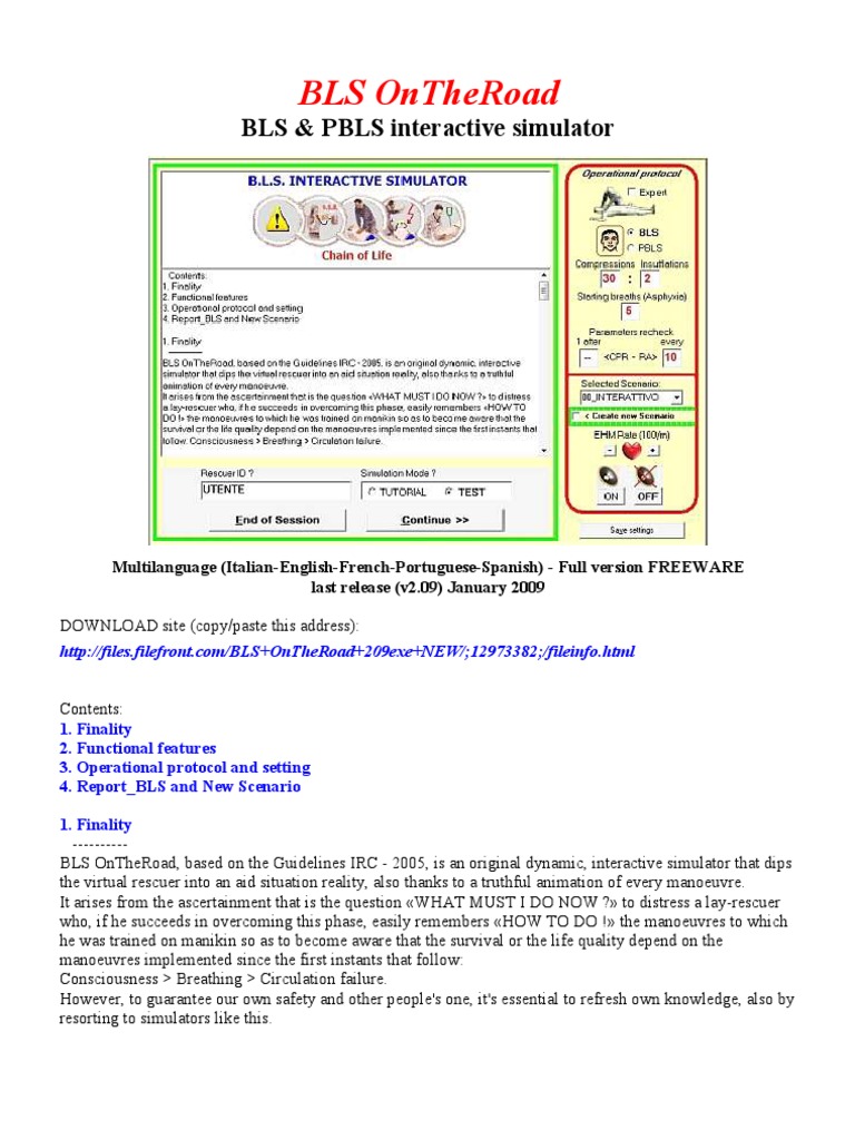 BLS Road Interactive Simulator | PDF | Cardiopulmonary Resuscitation ...