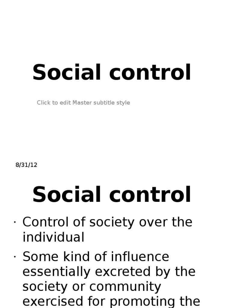 Social Control | PDF | Norm (Social) | Deviance (Sociology)