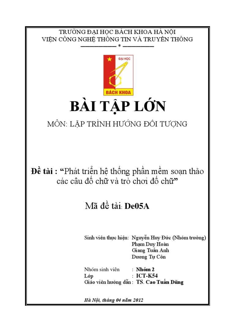Báo Cáo Project OOP | PDF
