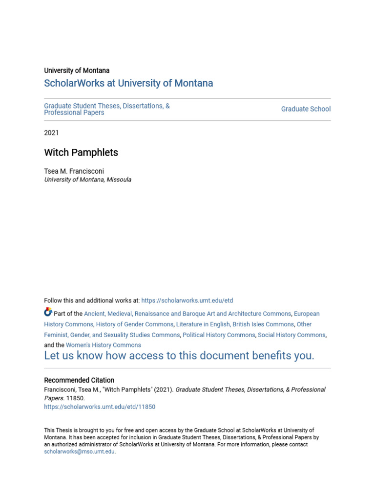 Witch Pamphlets | PDF | Witchcraft