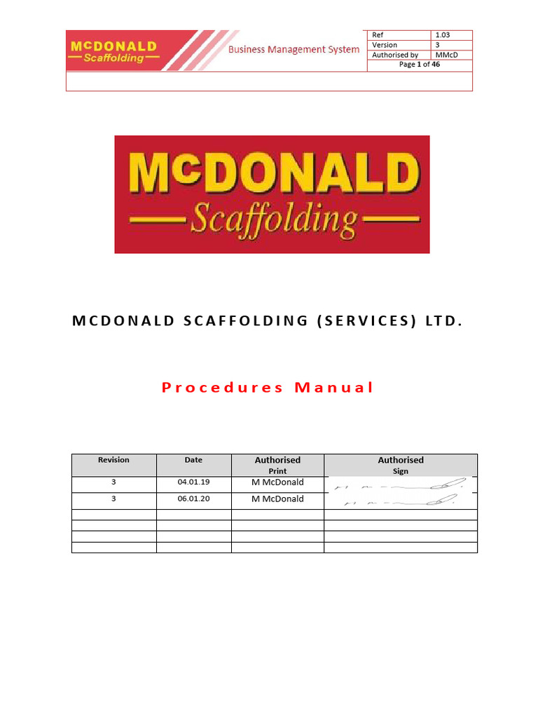 1.03 Procedures Manual | PDF | Occupational Safety And Health | Safety