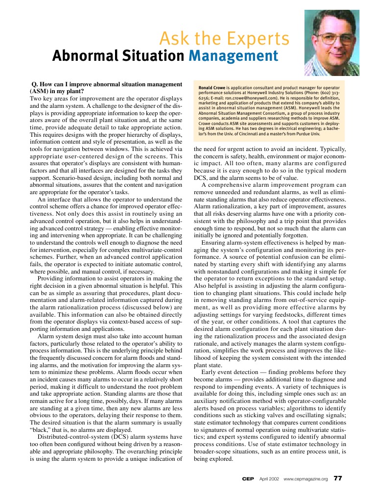 Abnormal Situation Management | Technology | Computing