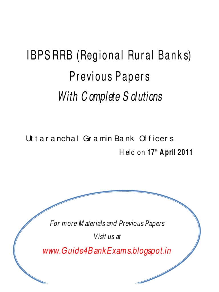 IBPS RRB Exam Previous Paper | PDF | Corporate Social Responsibility ...