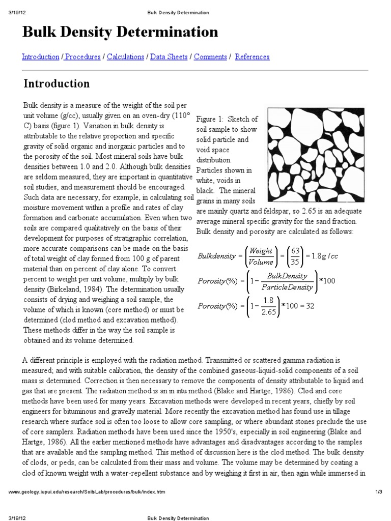 Bulk Density Determination | PDF | Density | Porosity