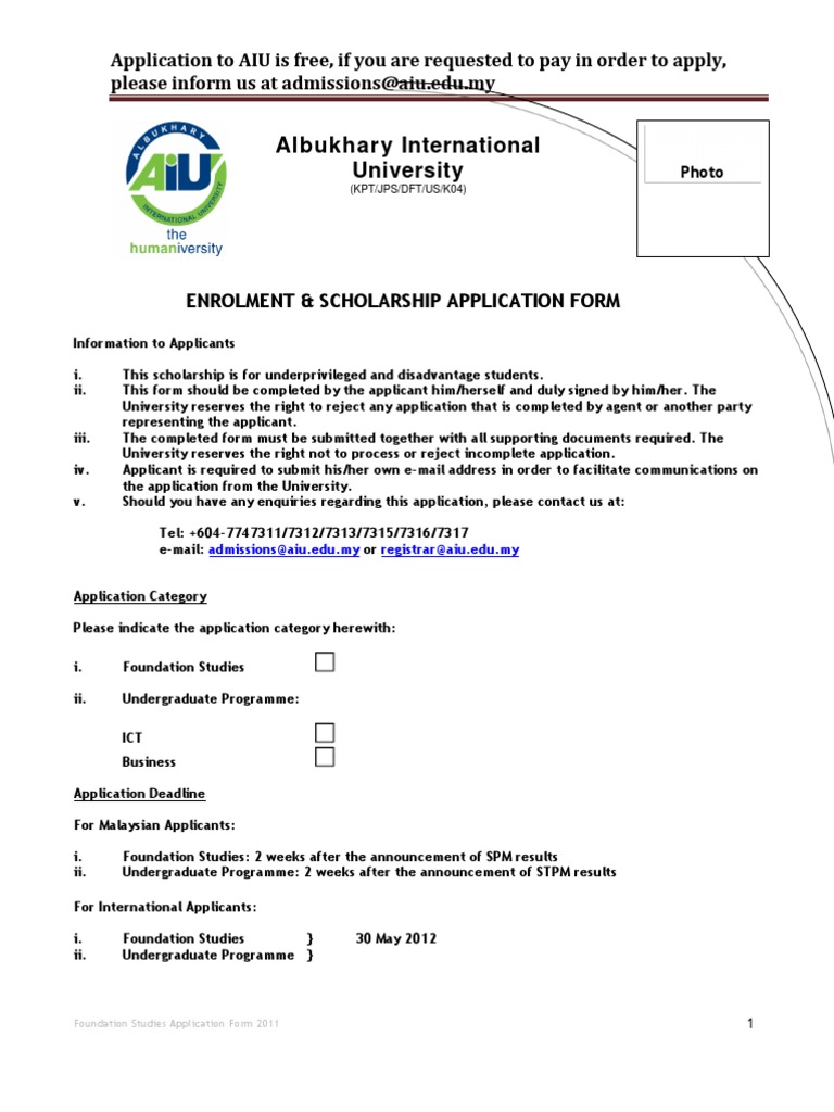 AiU Application Form | PDF | Identity Document | Visual Impairment