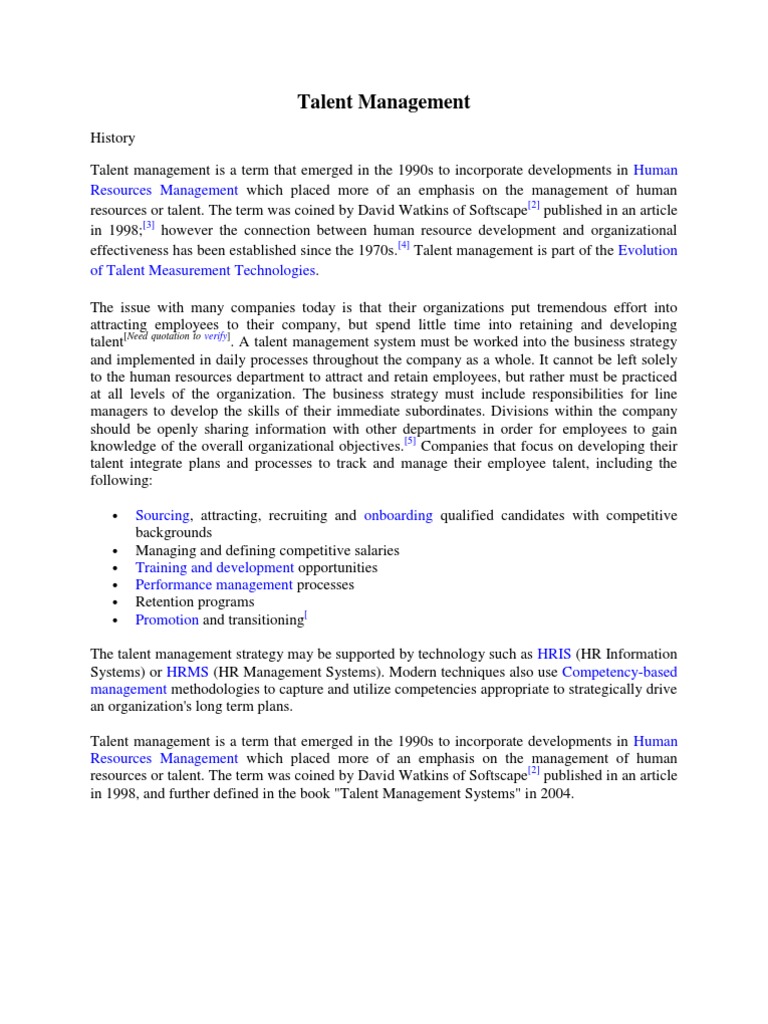 Talent Management | PDF | Talent Management | Employee Retention