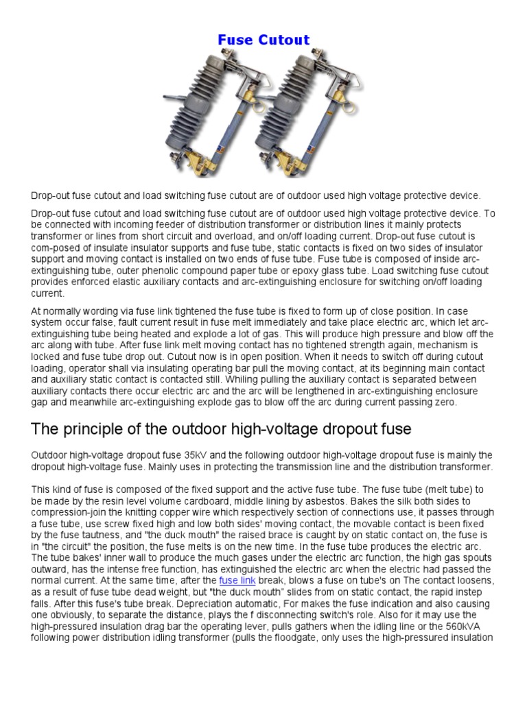 Fuse Cutout | Fuse (Electrical) | High Voltage