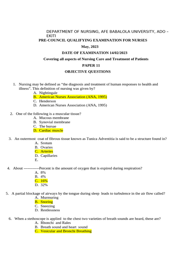 Pre Council Examination For May Qualifying Examination Papers I | PDF ...