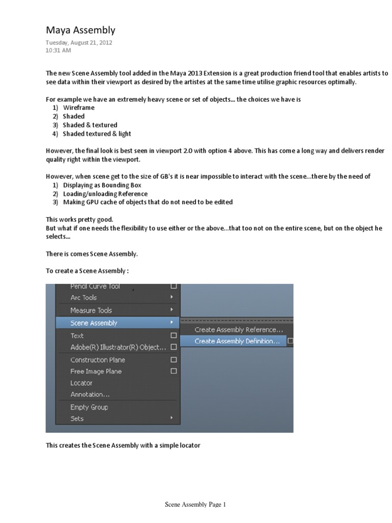 Maya Scene Assembly | PDF | Cache (Computing) | Rendering (Computer ...