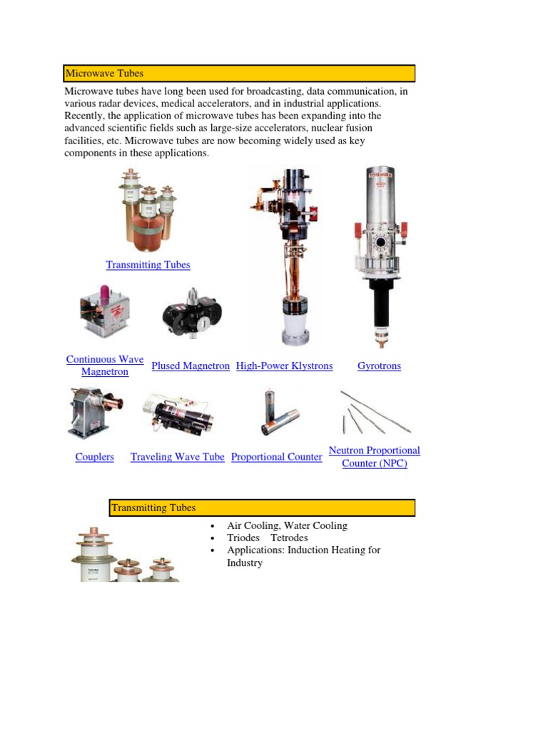 Microwave Tubes for Advanced Applications | PDF | Vacuum Tube | Microwave