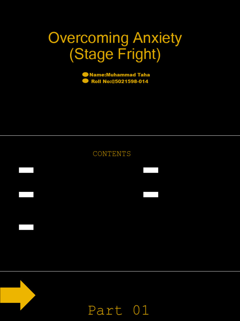 Taha - 2 Overcoming Anxiety (Stage Fright) | PDF | Anxiety | Fear